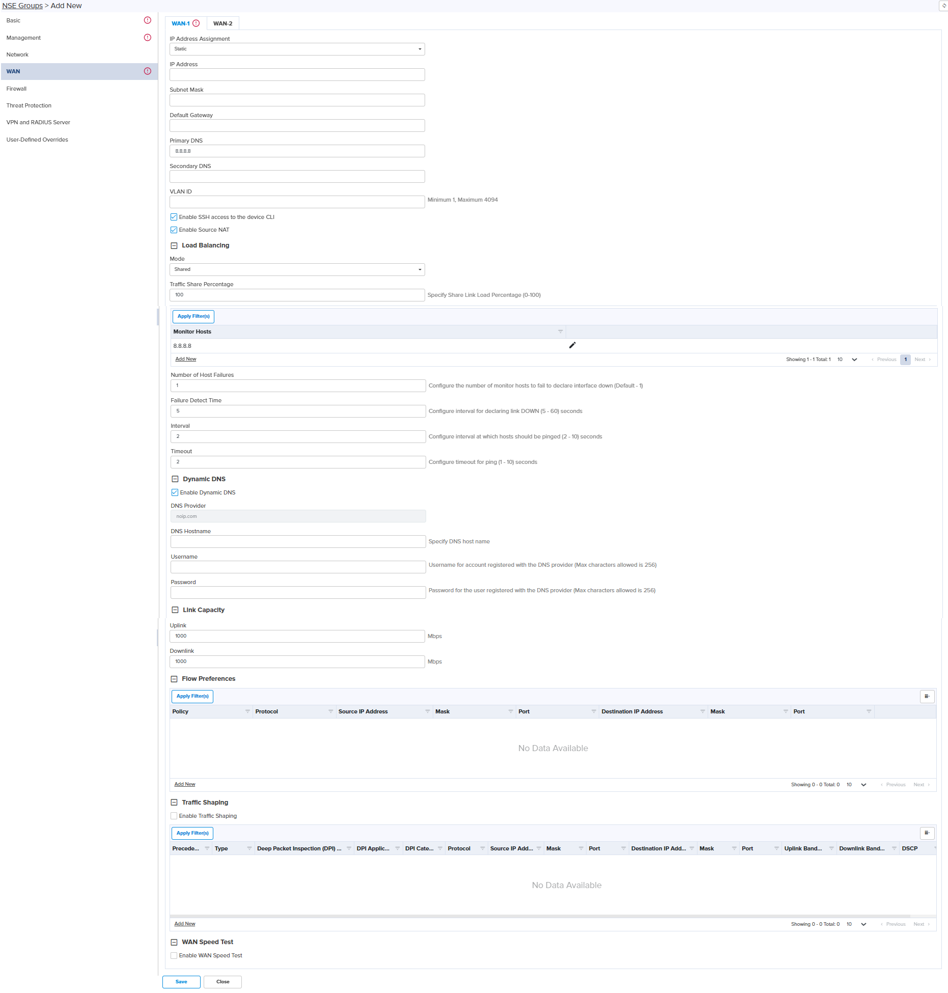 NSE 3000 Configuration