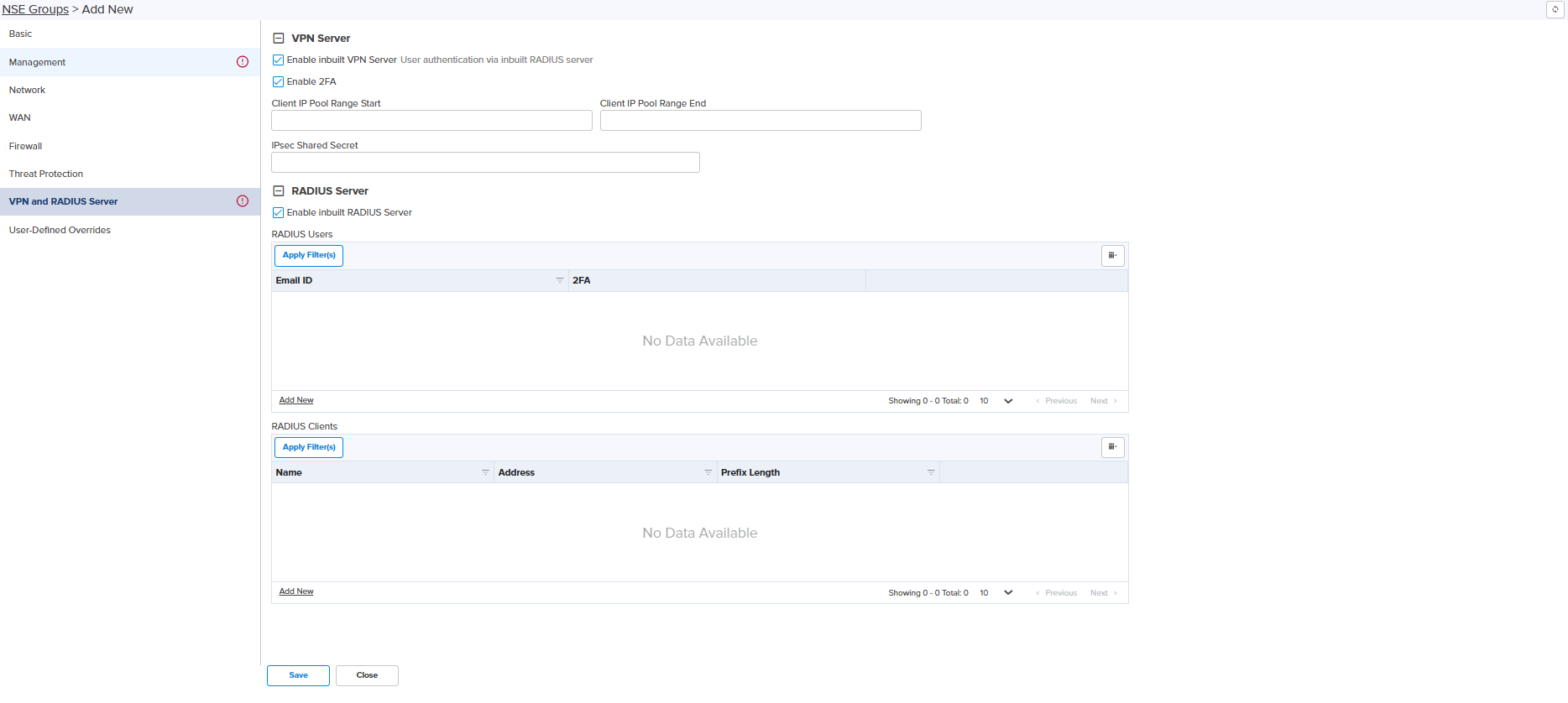 NSE 3000 Configuration